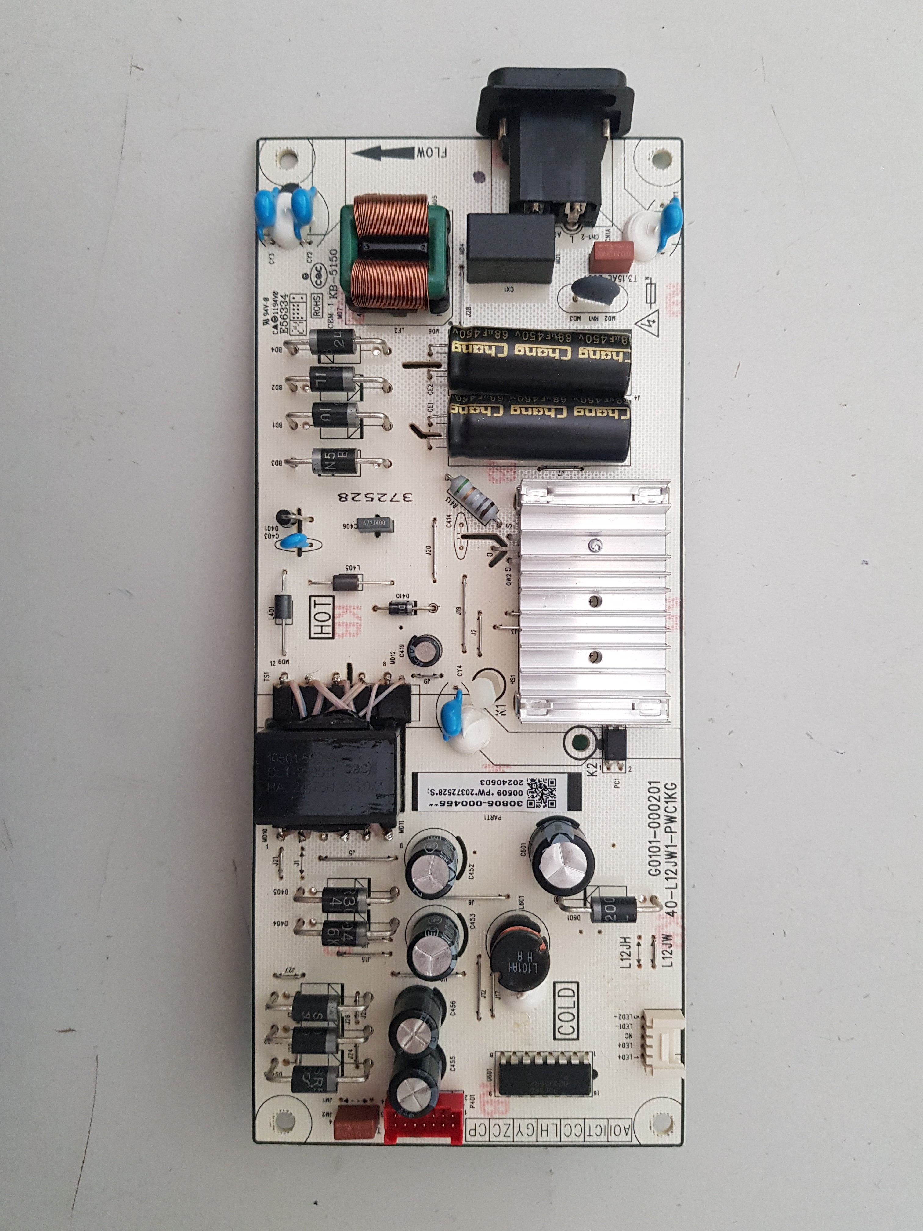 TCL 43C655 POWER SUPPLY BOARD 40-L12JW1-PWC1KG G0101-000201 – TV Parts OZ