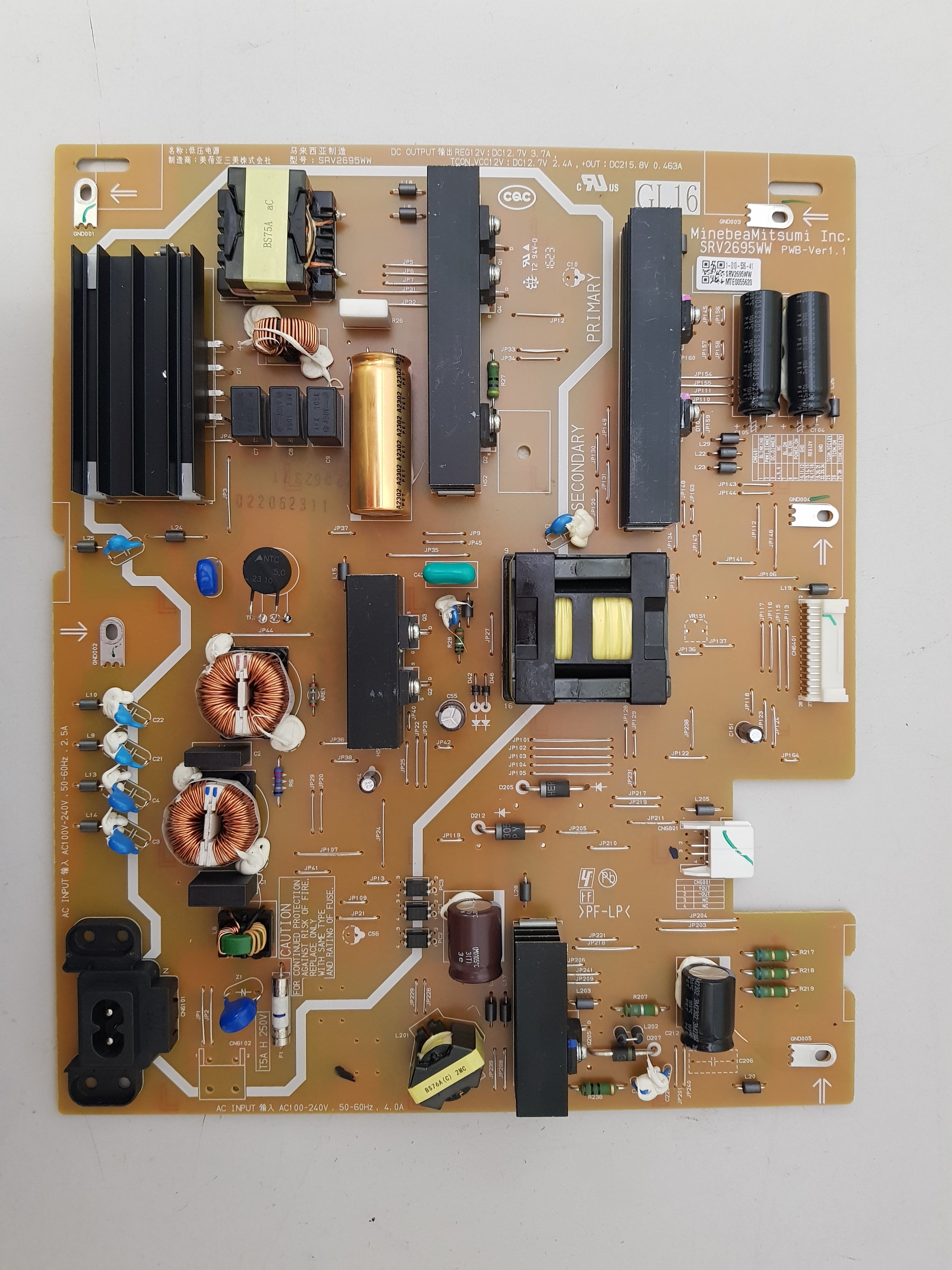 SONY KD- 50X77L POWER SUPPLY BOARD GL16 SRV2695WW – TV Parts OZ